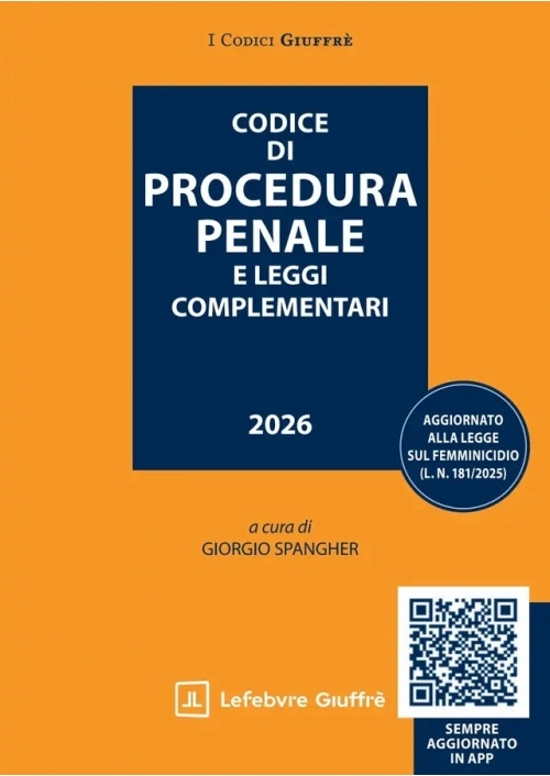 Codice di procedura penale e leggi complementari| 2026 Giuffrè